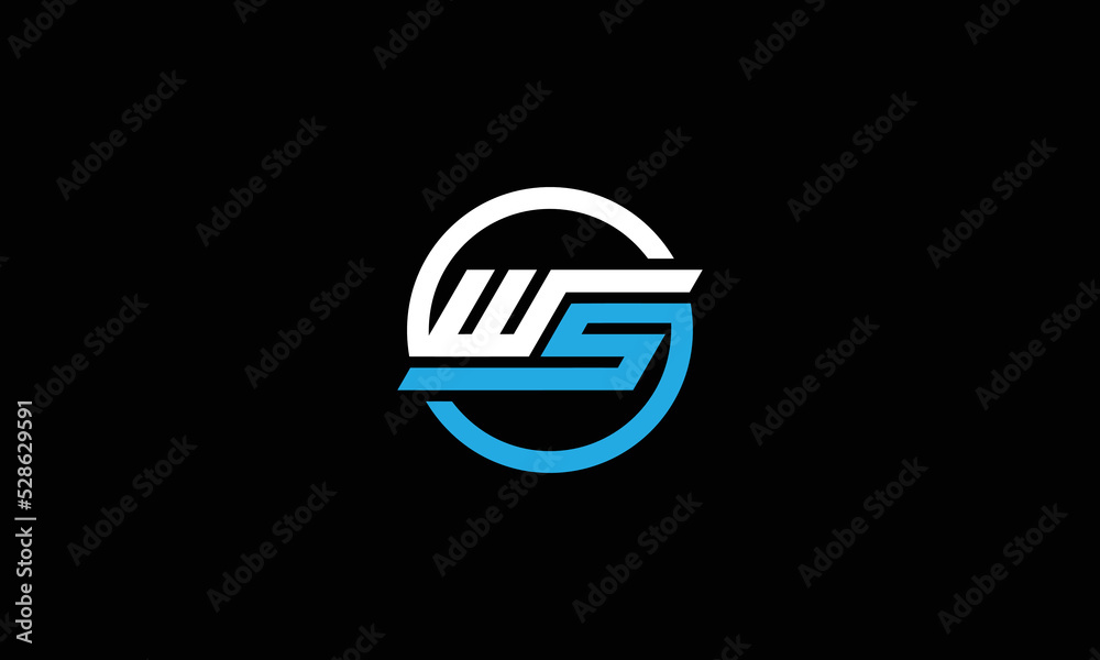 Alphabet letter icon logo WS or SW Stock Vector | Adobe Stock
