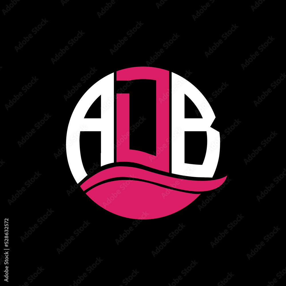 ADB logo monogram isolated on circle element design template, ADB ...