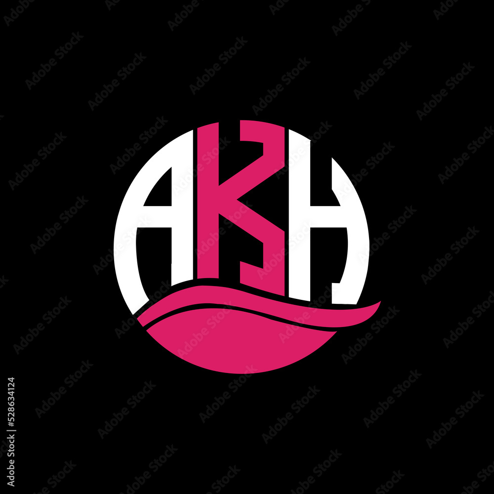 AKH logo monogram isolated on circle element design template, AKH ...