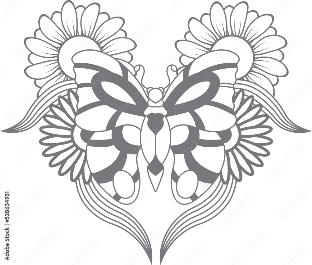 butterfly coloring page for kids Stock Vector | Adobe Stock