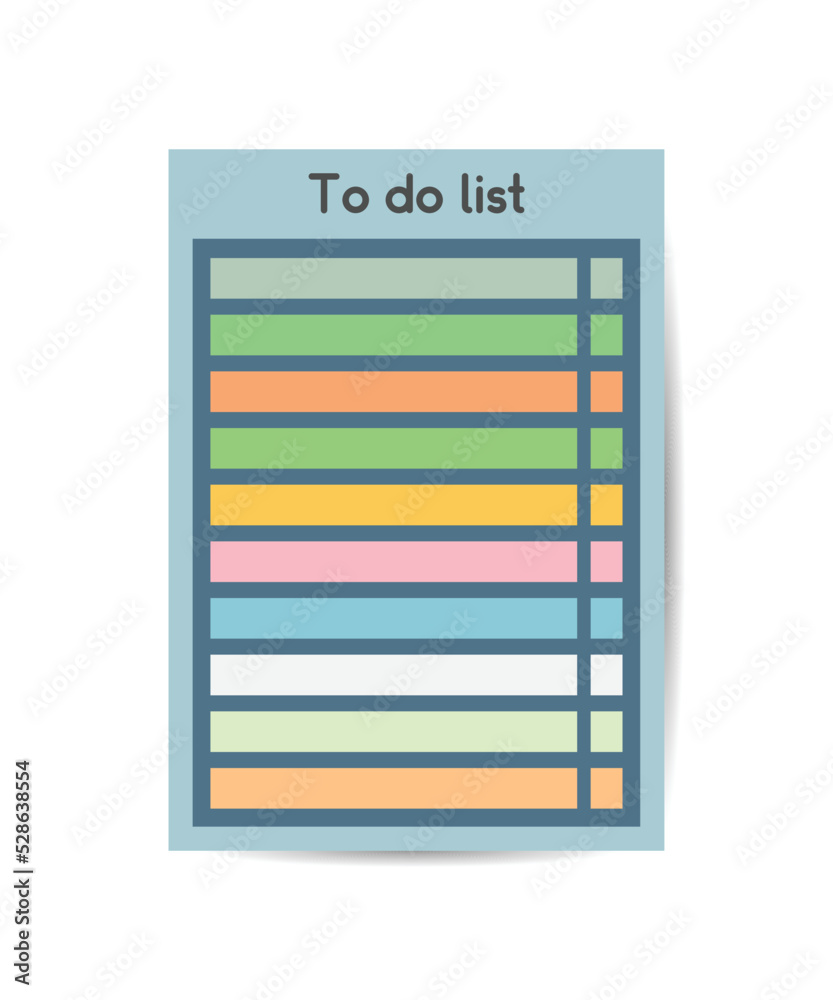 To Do list Numbered list with check box and lines colors. Stock Vector ...