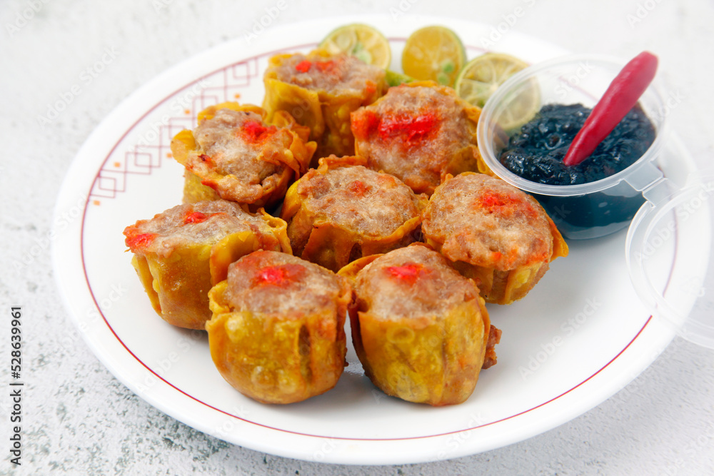 Freshly cooked fried siomai Stock Photo | Adobe Stock