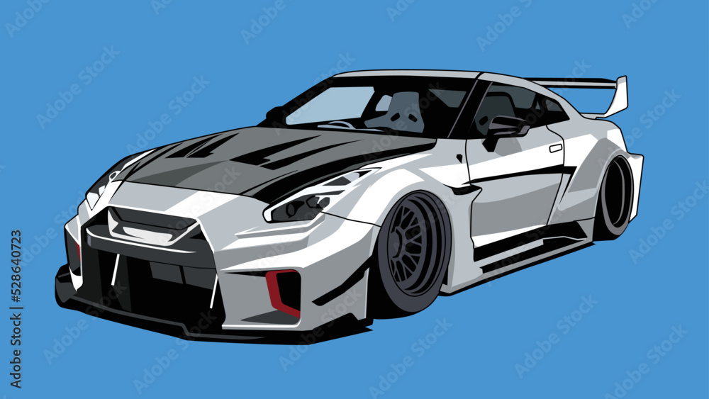 nissan GTR car illustration vector design Stock Vector | Adobe Stock
