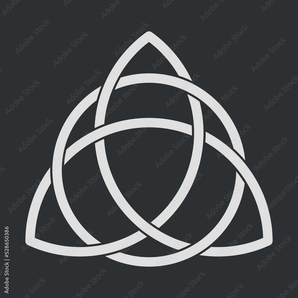 Triquetra or Trinity knot sign. Pagan symbol of eternity. Celtic ...