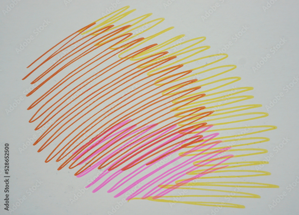 Practice drawing colored lines with Copic marker, curves, straight ...