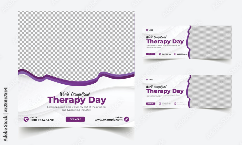 Vetor de Occupational therapy social media post, World Occupational ...