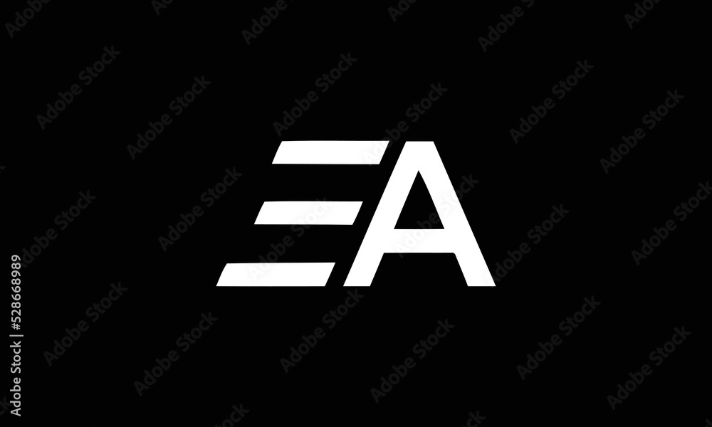 Letter EA alphabet logo design vector. The initials of the letter E and ...
