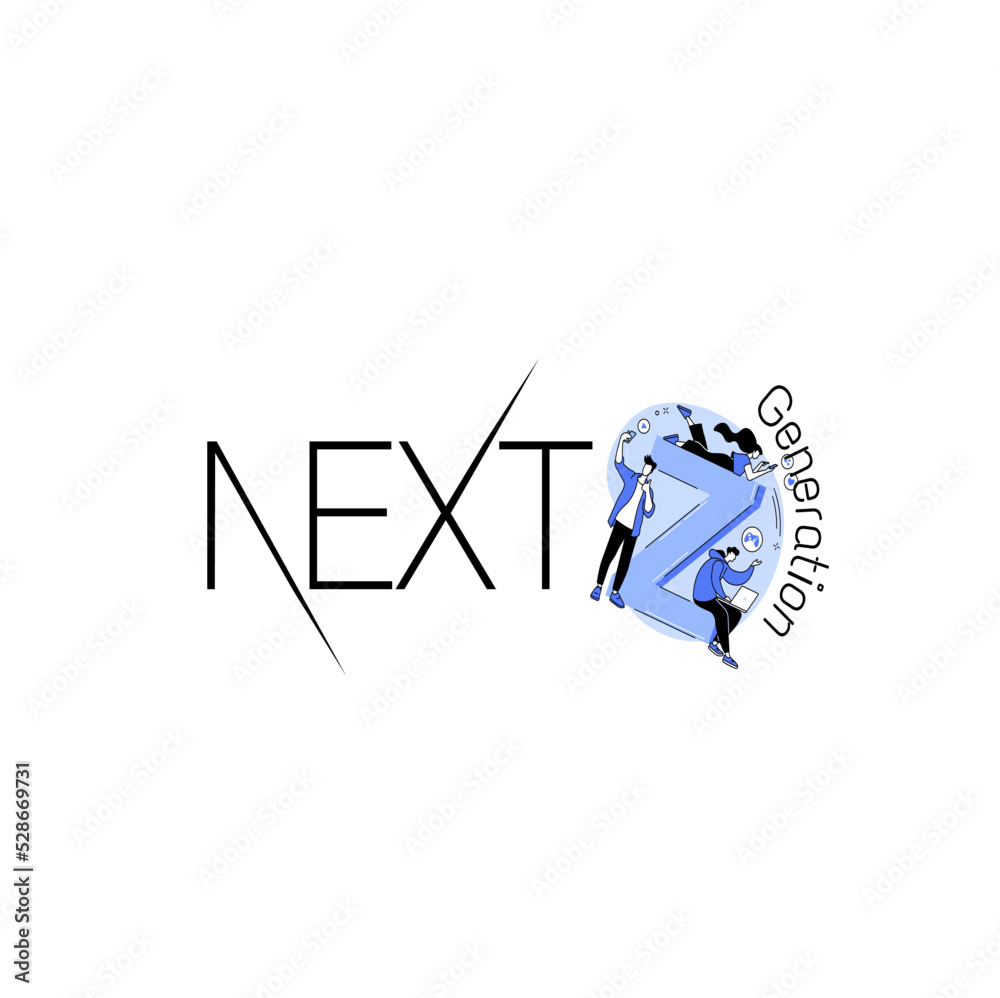 Next generation business technology icon logo, abstract minimalism ...