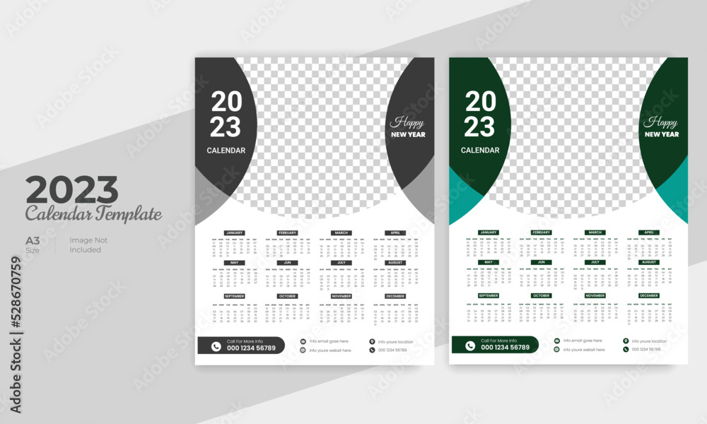 2023 calendar design template for happy new year 2024 calendar design ...