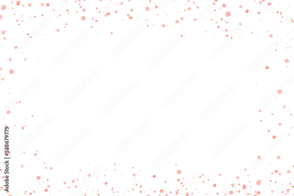 Border frame rose gold glitter confetti on white background. Vector ...