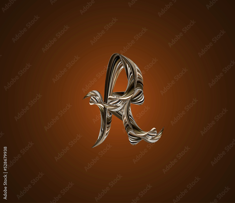 Letra R em arte gráfica com tracejado em ondas Stock Illustration ...