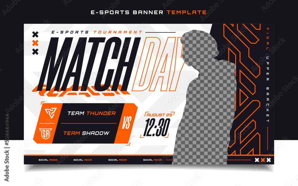 Match Day E-sports Gaming Banner Template for Social Media Post Stock ...