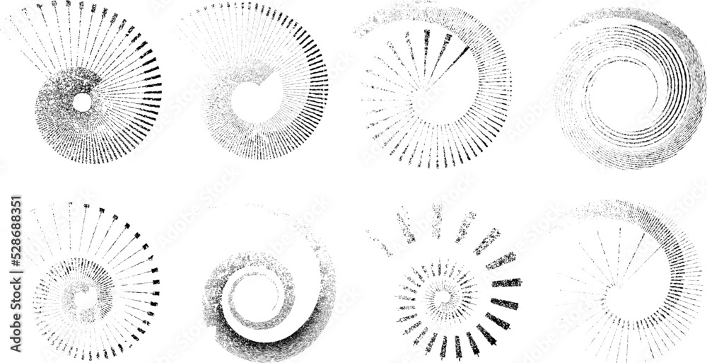 Grunge lines in Circle Form . Spiral Vector Illustration .Textured ...