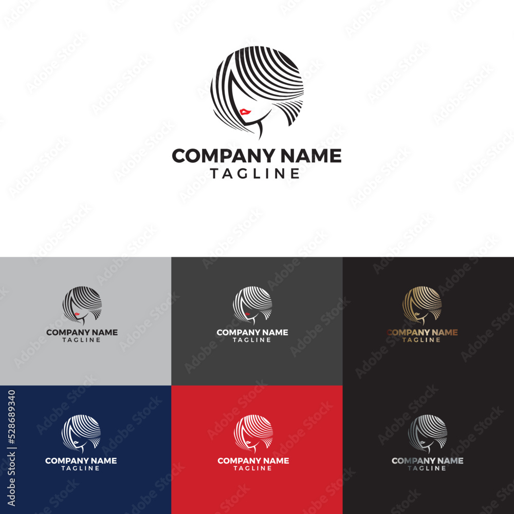 Beauty Hair Design logo template, beauty salon logo template Stock ...