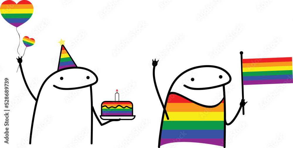 Meme Internet Flork Gay Lgbt Lesbian Flag Rainbow Birthday Cake