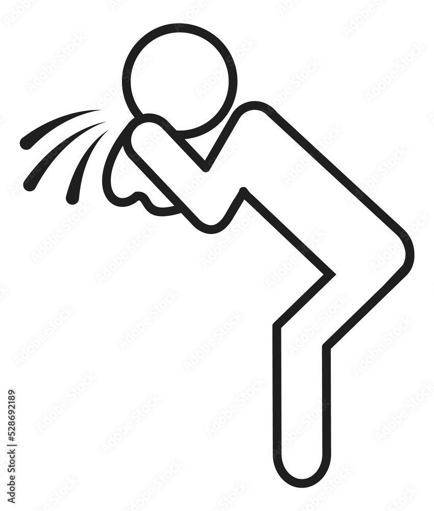 Coughing person icon. Cold and flu symbol. Sickness sign Stock ...