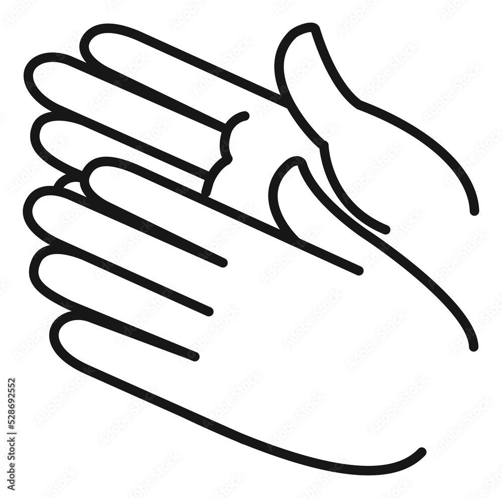 Clapping hands icon. Applause symbol. Two palms together Stock ...