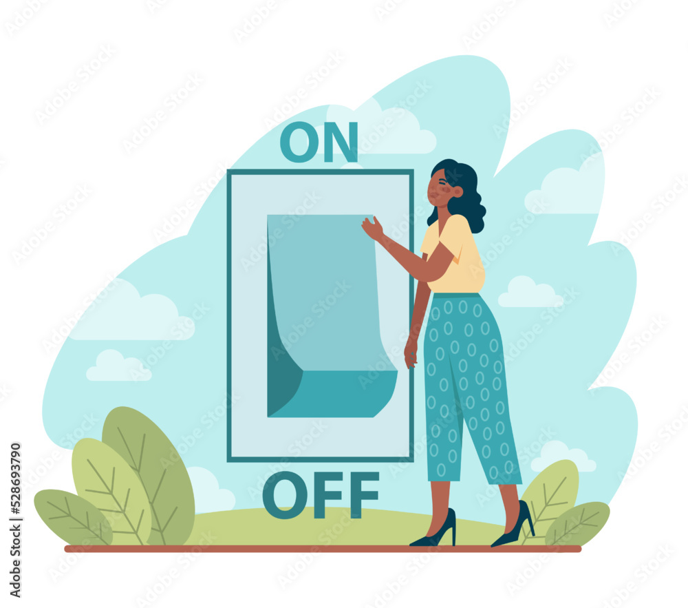 To turn on concept. Character presses the switch button or pull a lever ...