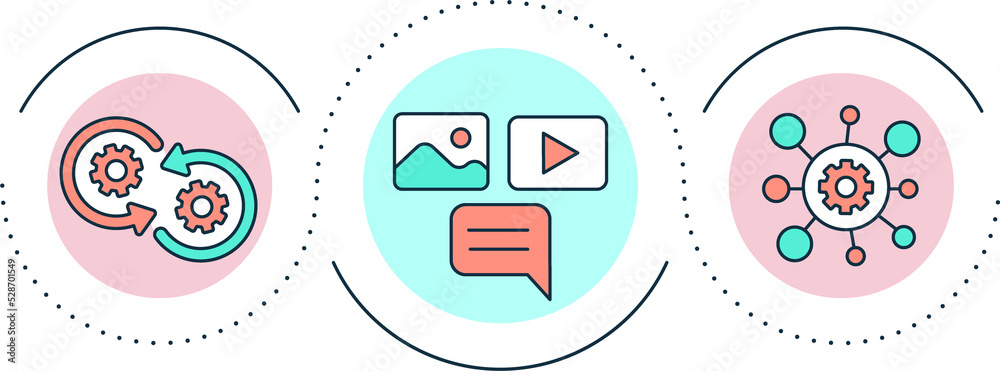 Content loop concept icon. Social media algorithm. Online platform ...