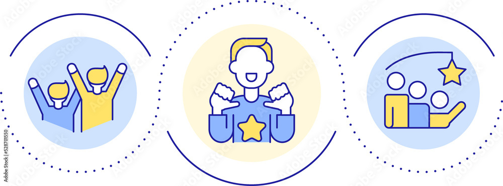 Popular person loop concept icon. Fan club and audience. Leadership ...