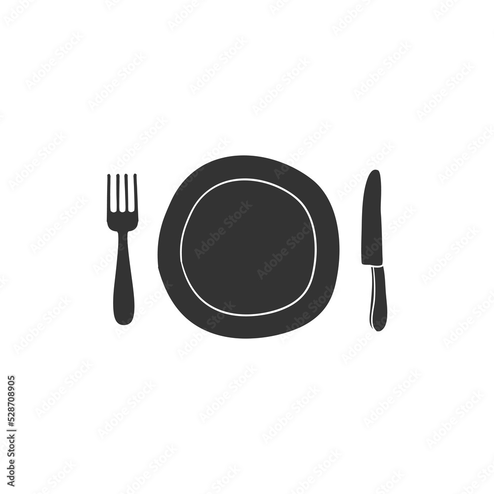 Set The Table Icon Silhouette Illustration. Dishware Vector Graphic ...