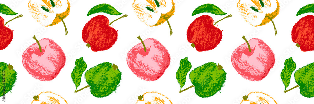 Multicolored apples seamless pattern. Png color apple background with ...