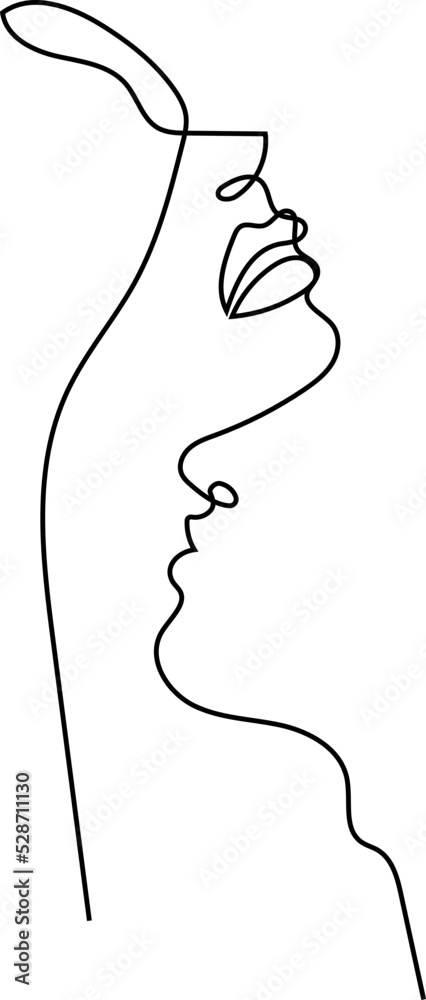 Couple Line Vector Illustration Love Print Minimalist People Icon