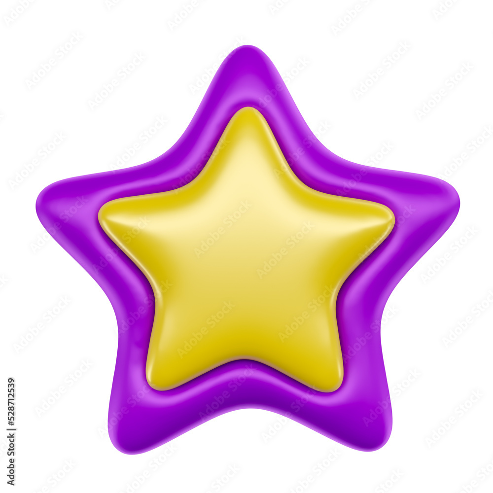 Cartoon Star in 3d render realistic Stock Illustration | Adobe Stock