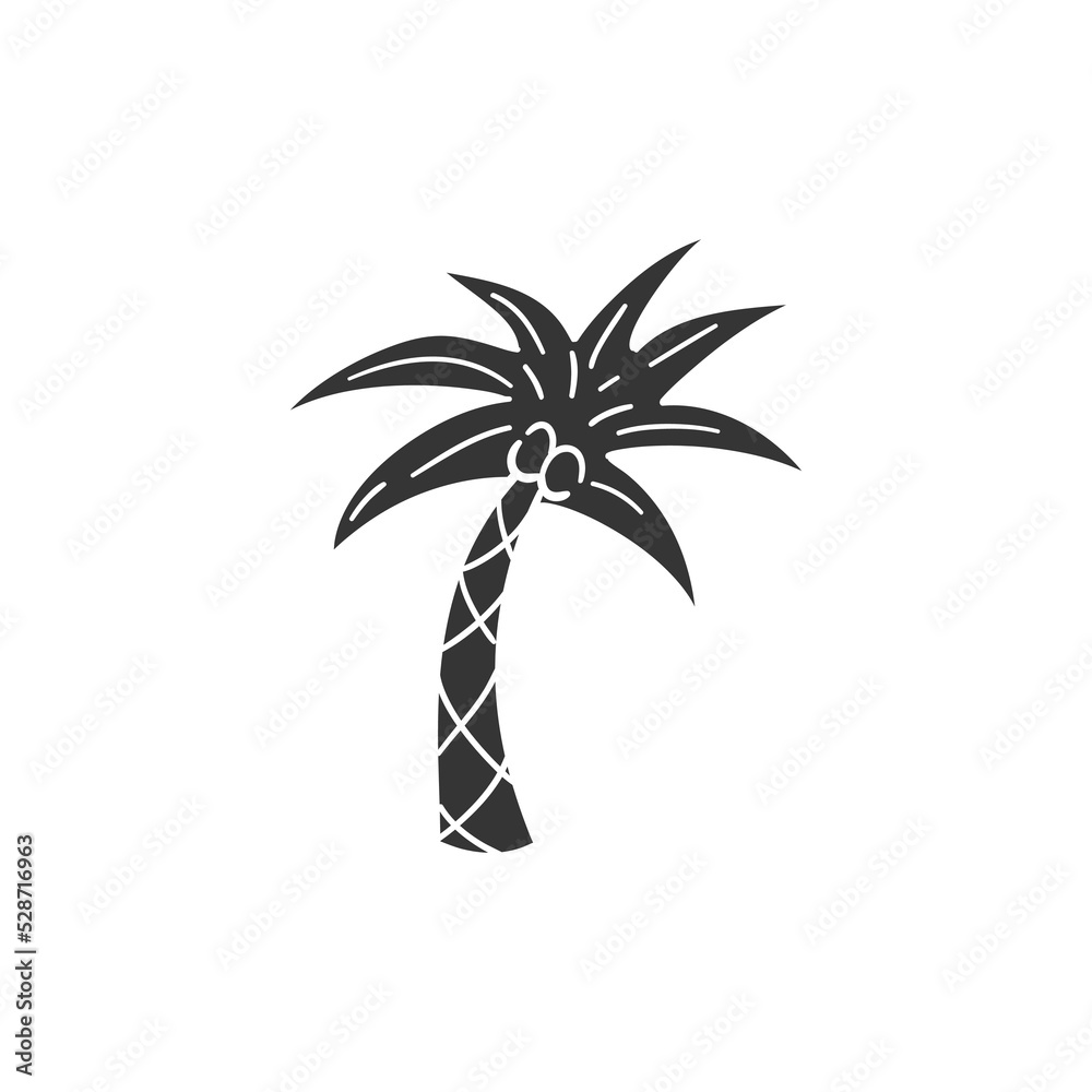 Tree Palm Icon Silhouette Illustration. Beach Vector Graphic Pictogram ...