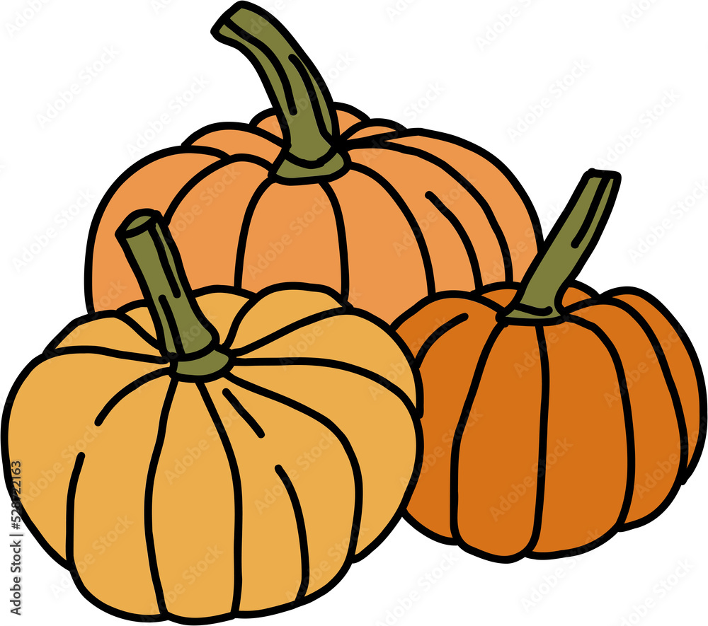 doodle freehand sketch drawing of pimpkin vegetable. Stock Illustration ...