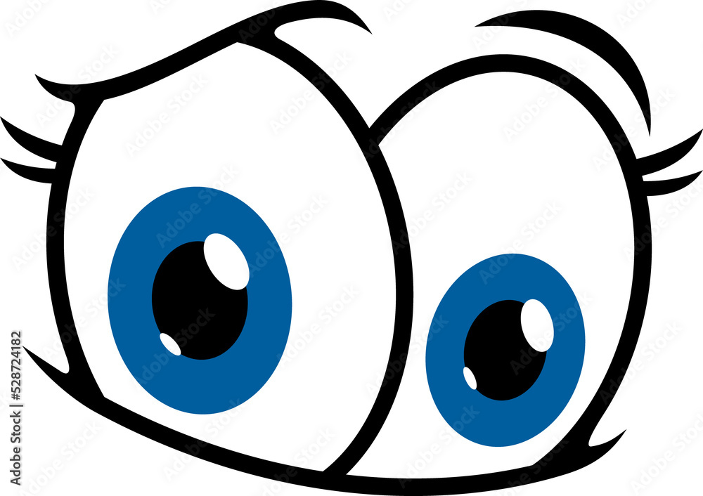 Cartoon face eyes smile, emoticon flirting look Stock Illustration ...