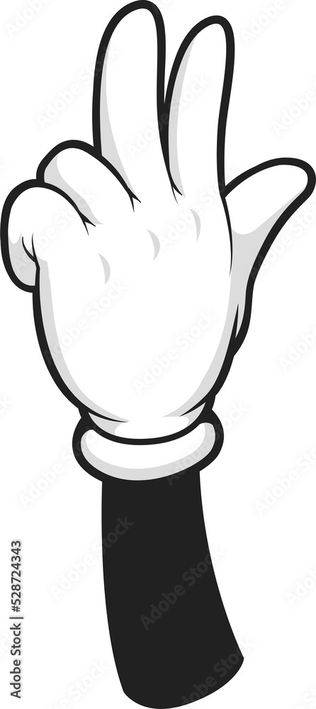 Three fingers hand sign count gesture peace symbol Stock Illustration ...
