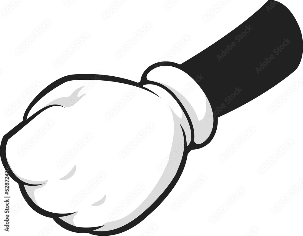 Fist hand, palm with folded fingers, fight gesture Stock Illustration ...