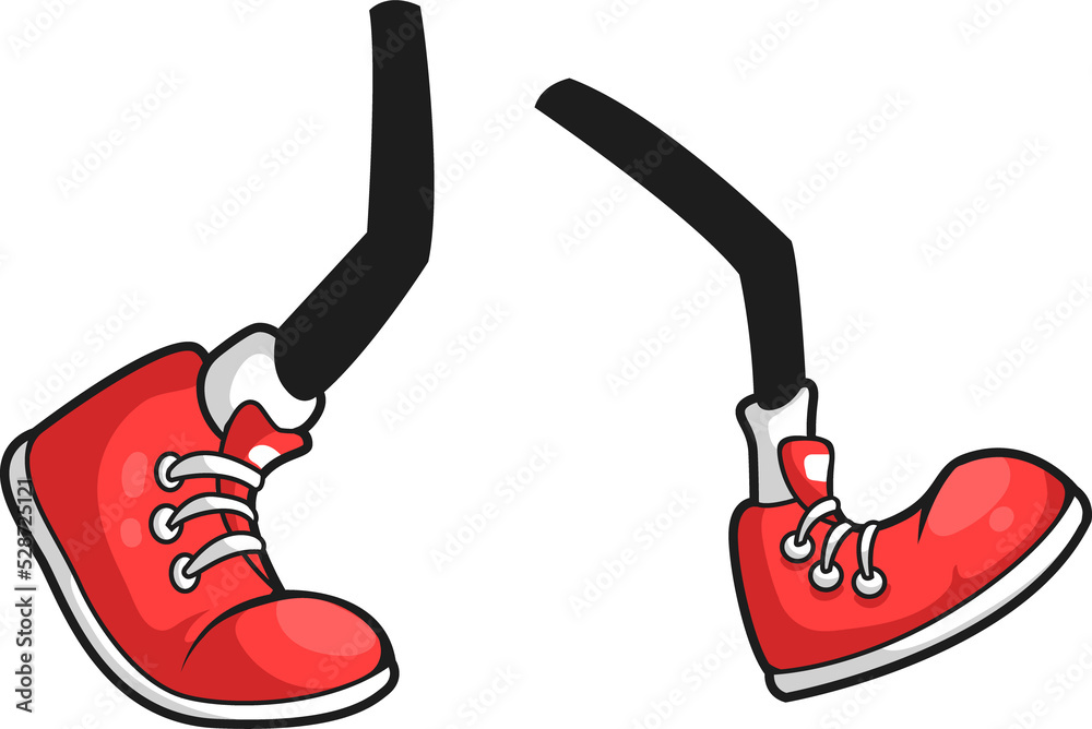 Cartoon comical foots in shoes, human feet mascot Stock Illustration ...