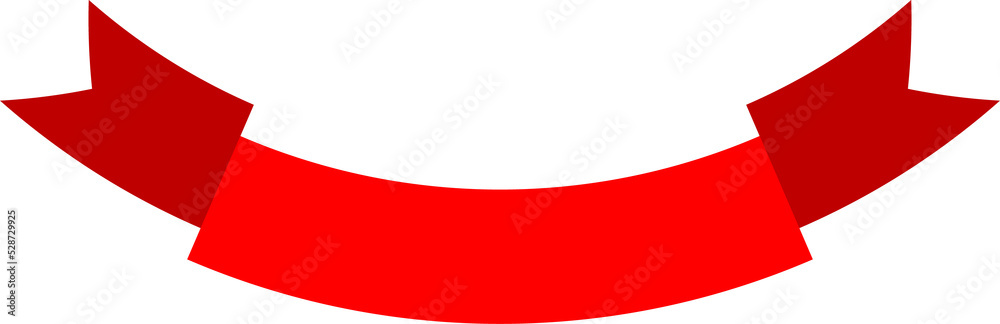 Red ribbon isolated vintage scroll curved edges Stock Illustration ...