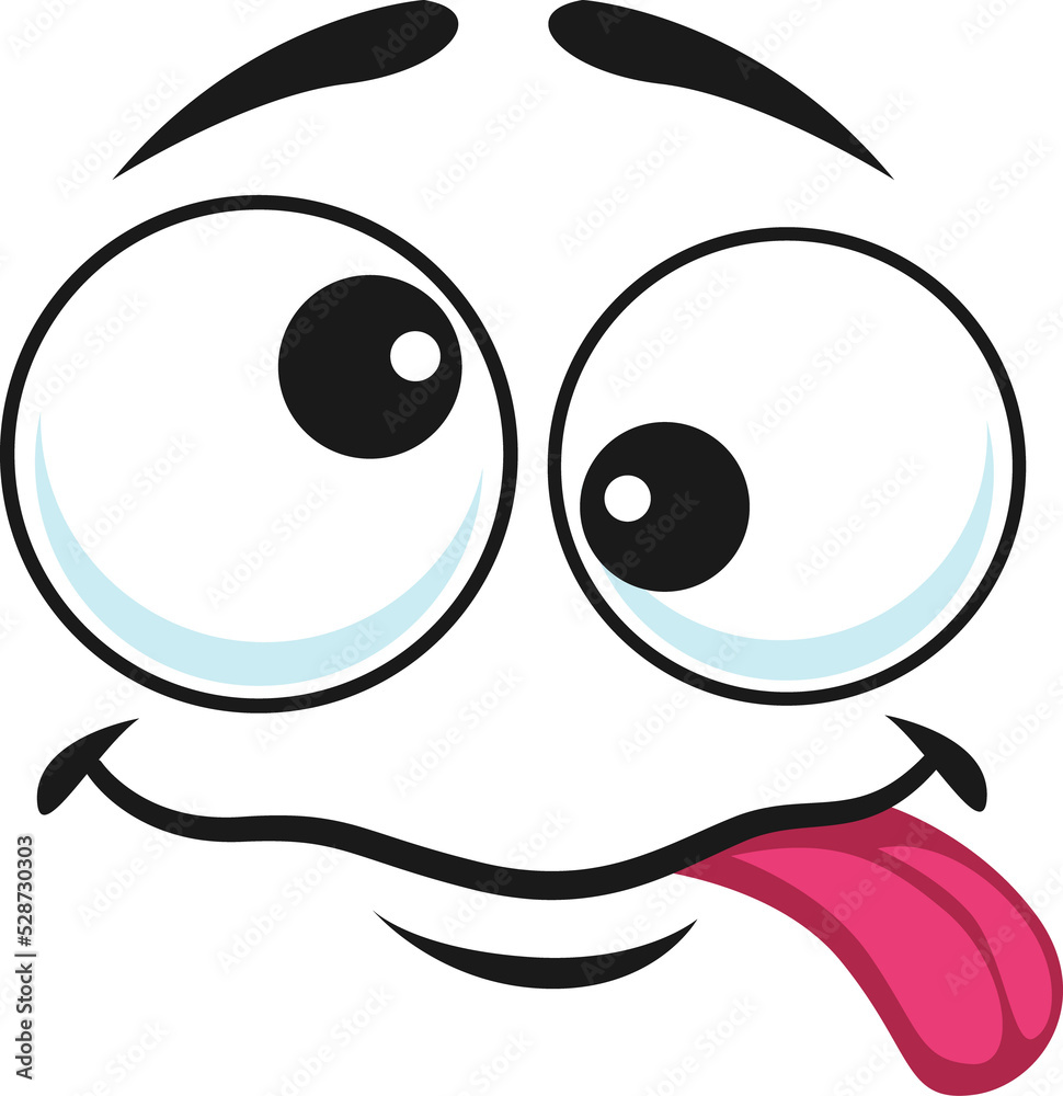 Cartoon exhausted face vector funny emoji, tongue Stock Illustration ... Cartoon exhausted face vector funny emoji, tongue Stock Illustration ...