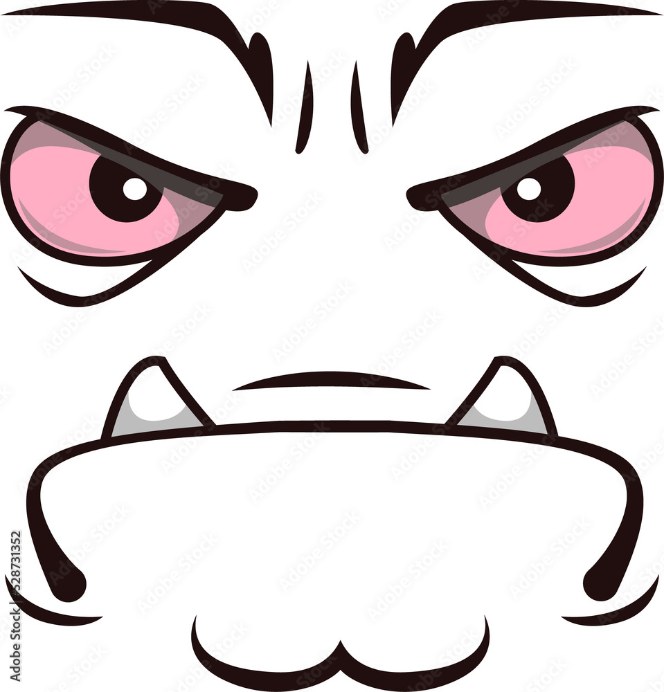 Monster face cartoon vector icon, grumpy creature Stock Illustration ...