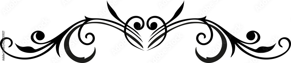 Calligraphy flourish underline, floral ornament Stock Illustration ...