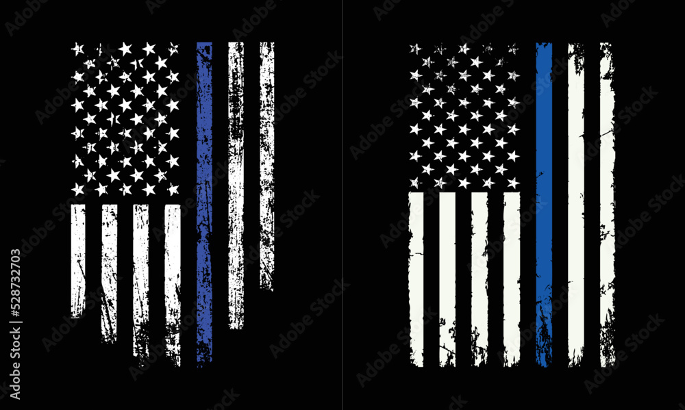 Thin Blue Line Flag Design Stock Vector | Adobe Stock