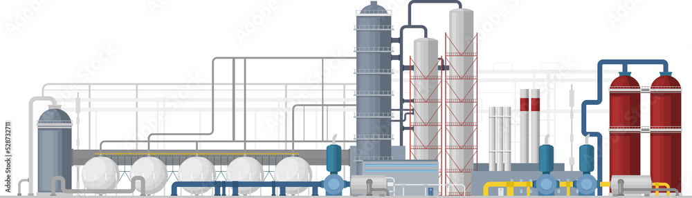 Ergonomics complex cartoon manufacturing plant Stock Illustration ...
