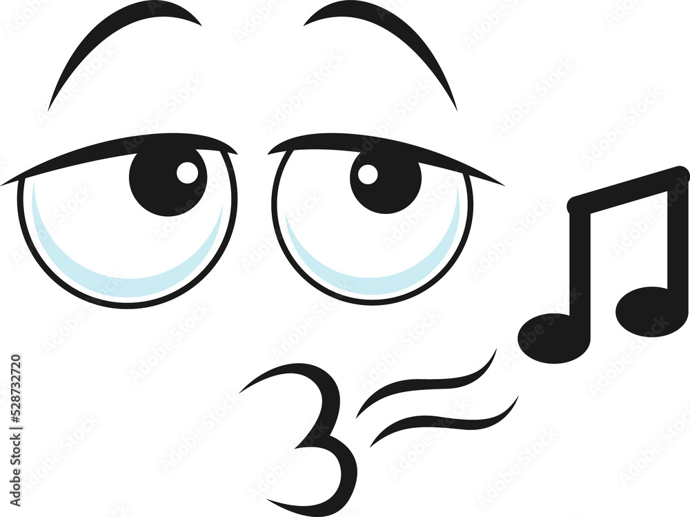 Emoji singing melody song, musical emoticon face Stock Illustration ...