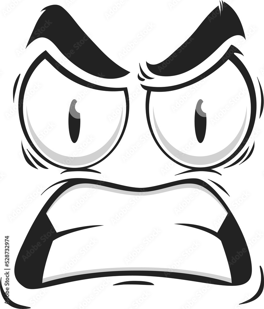 Cartoon face vector angry emoji with gnash teeth Stock Illustration ...