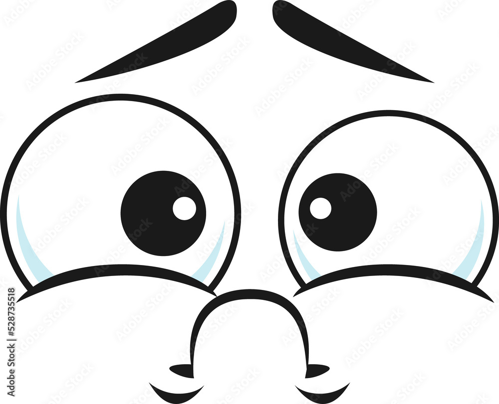 Cartoon resentful face, vector sad emoji, feelings Stock Illustration ...