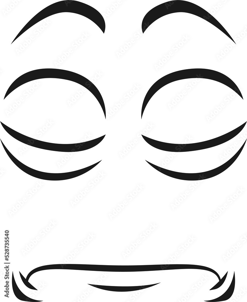Cartoon mournful or sad face, vector unhappy emoji Stock-Illustration ...