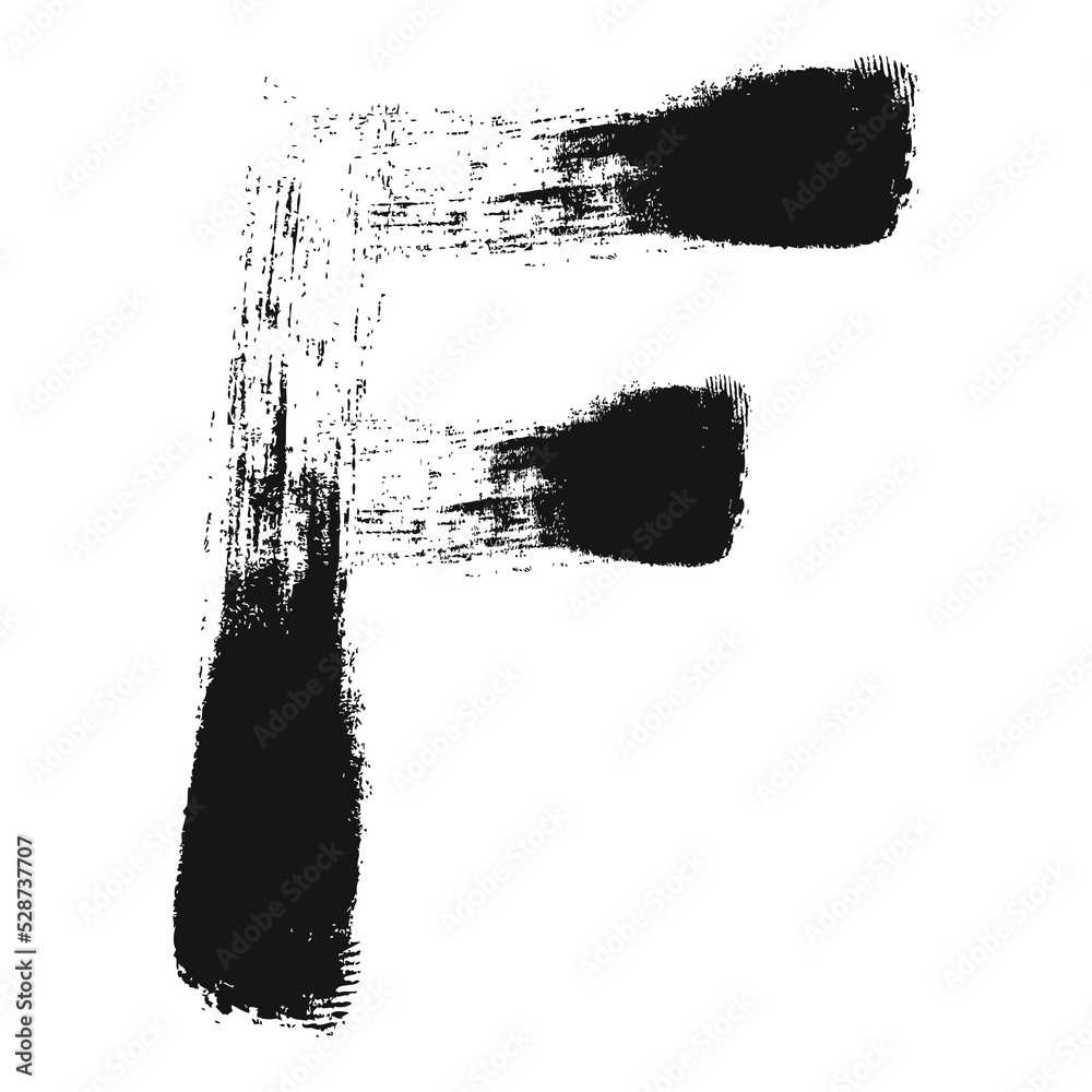 Letter F Custom Alphabet Brush Texture Stock Illustration | Adobe Stock