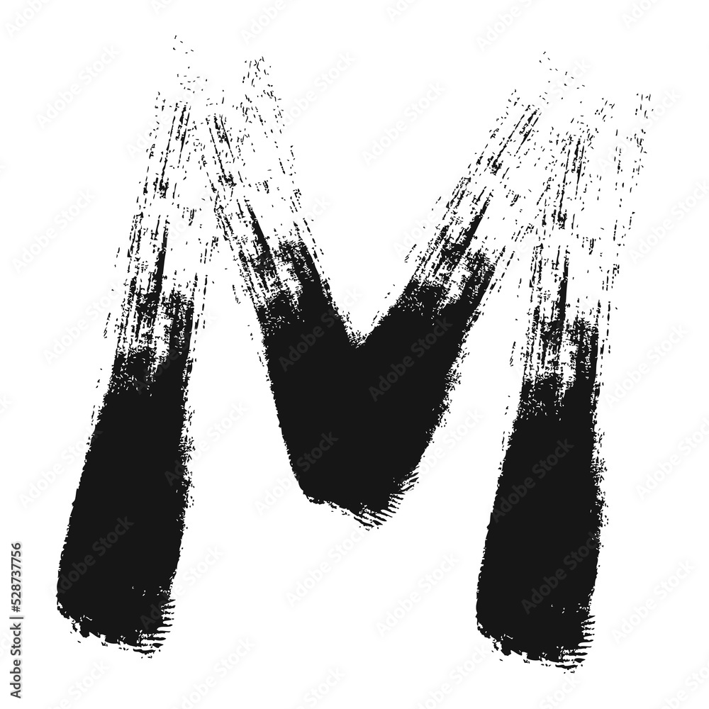 Letter M Custom Alphabet Brush Texture Stock Illustration | Adobe Stock