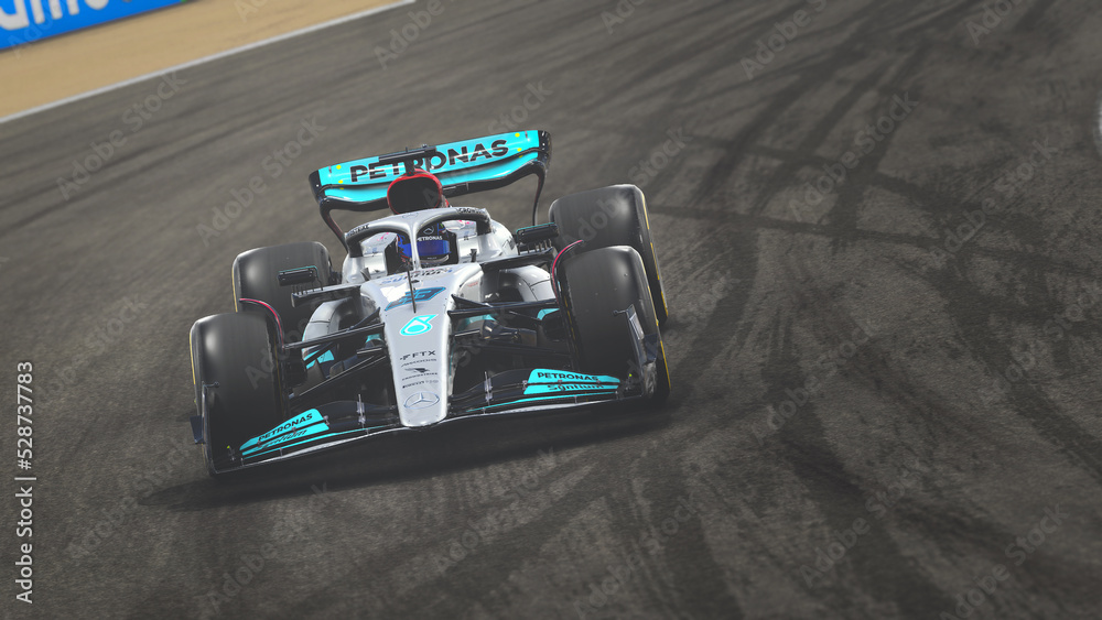 Mercedes F1 car 3D illustration, 6th Sep, 2022, Abu Dhabi, United Arab ...