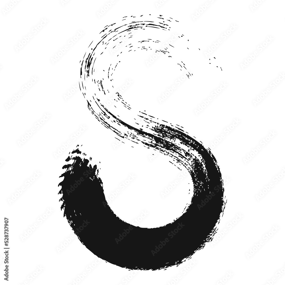 Letter S Custom Alphabet Brush Texture Stock Illustration | Adobe Stock