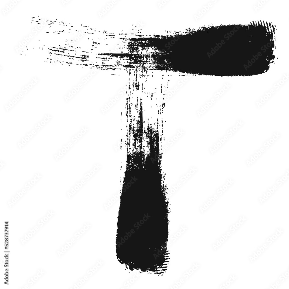 Letter T Custom Alphabet Brush Texture Stock Illustration | Adobe Stock