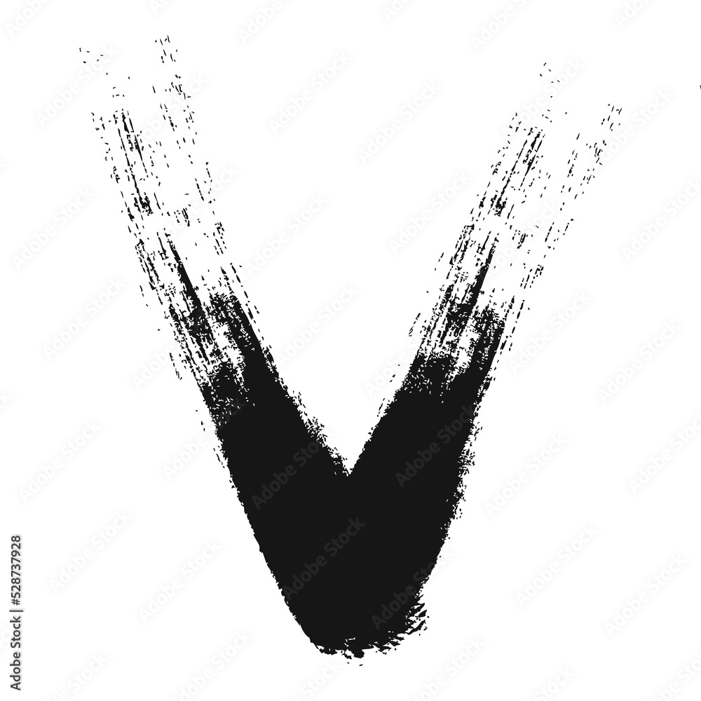 Letter V Custom Alphabet Brush Texture Stock Illustration | Adobe Stock